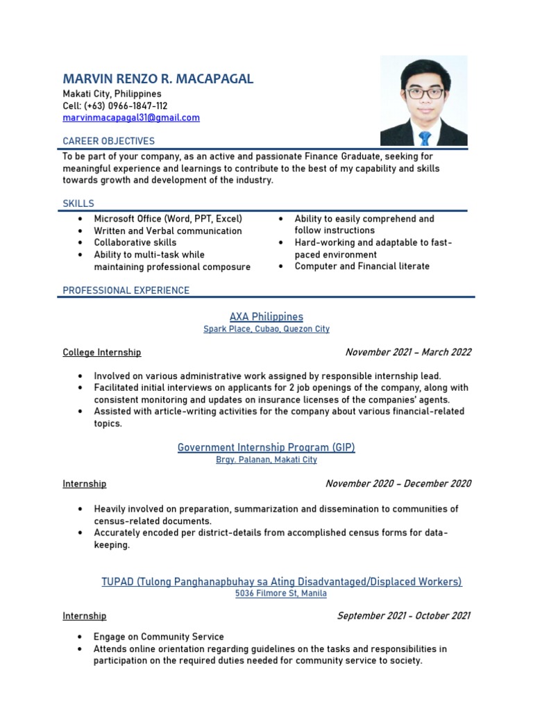 Marvin-Macapagal_CV | PDF