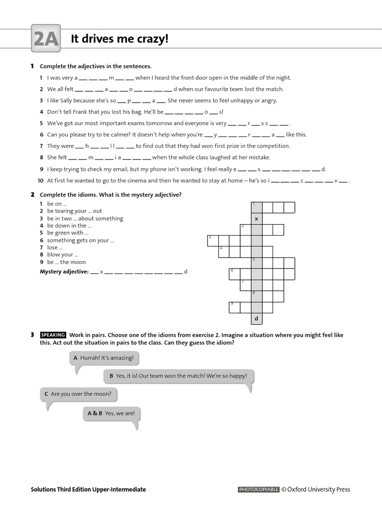It Drives Me Crazy!: Solutions Third Edition Upper-Intermediate | PDF