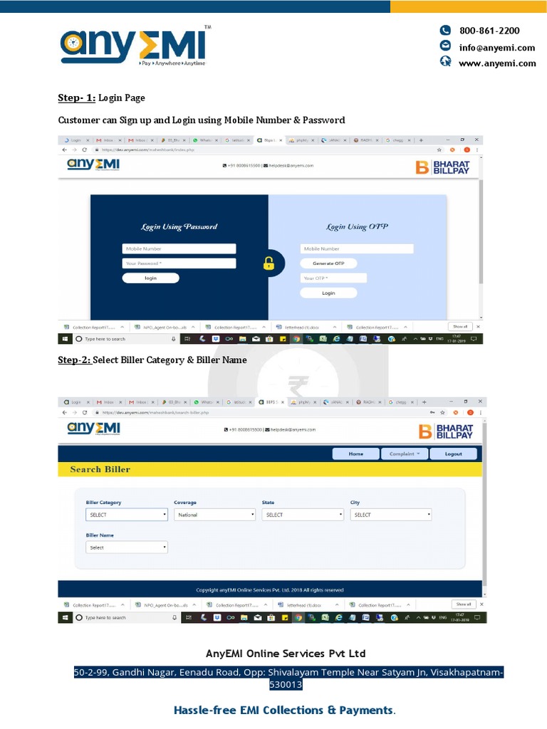Step-1:: Login Page Customer Can Sign Up and Login Using Mobile Number & Password | PDF ...