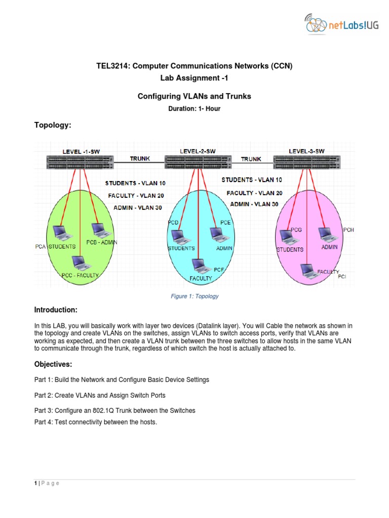 CCN LAB ASSIGNMENT 1 - (VLANS AND TRUNKING LAB) - 26feb2020 | PDF ...