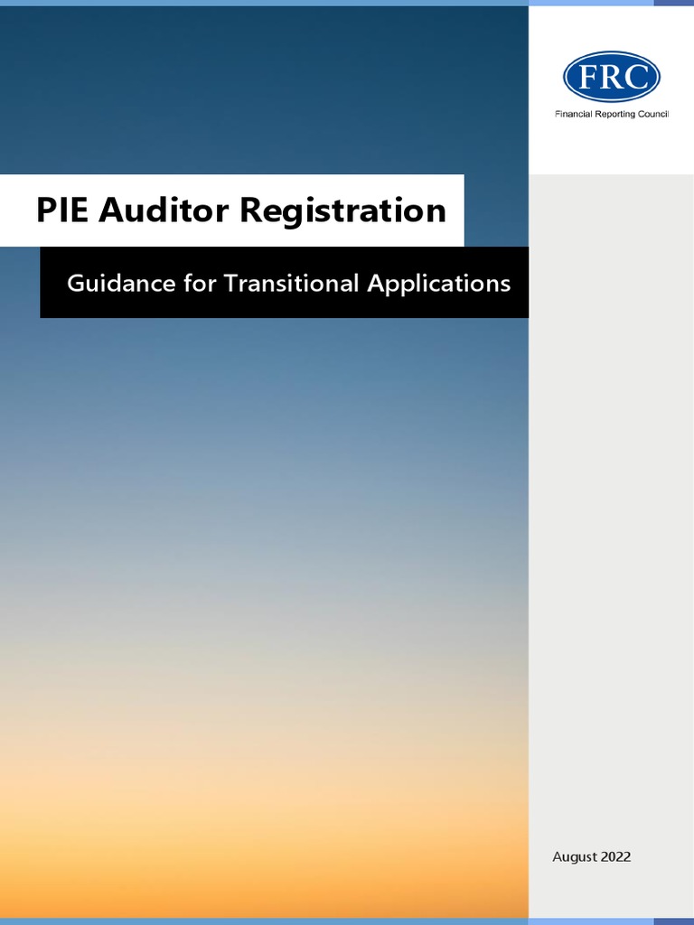 PIE Auditor Registration Guidance 2022 | PDF | Audit | Regulatory ...