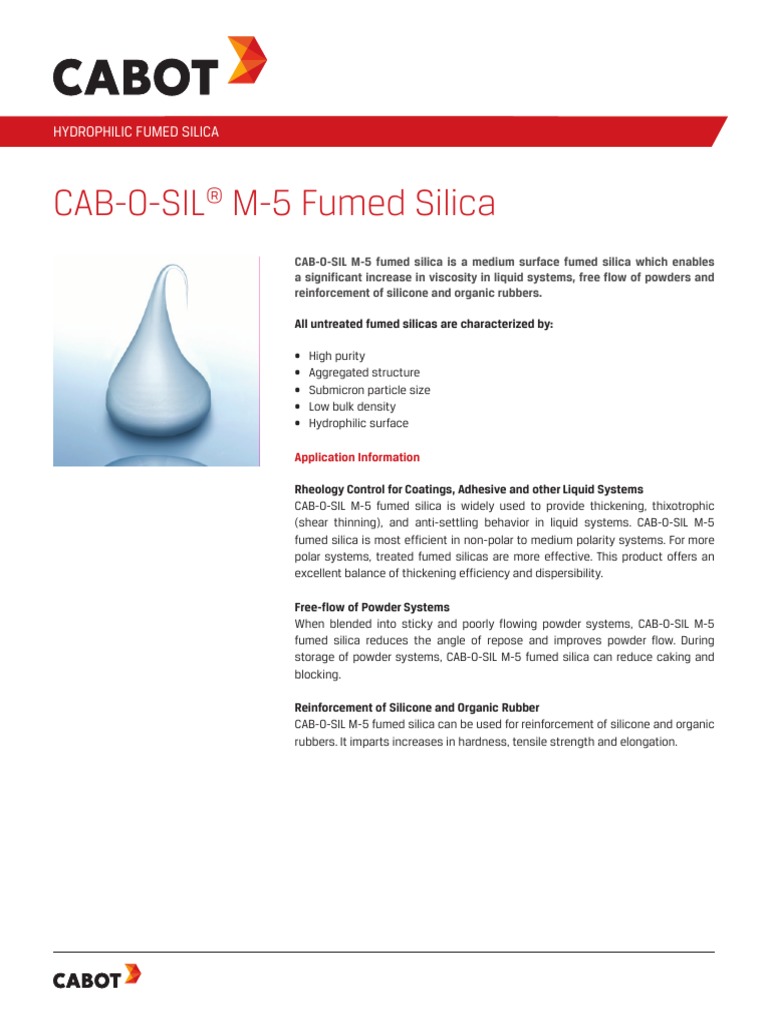 Cab-O-Sil M-5 Fumed Silica: Name of Library Here Datasheet Number ...