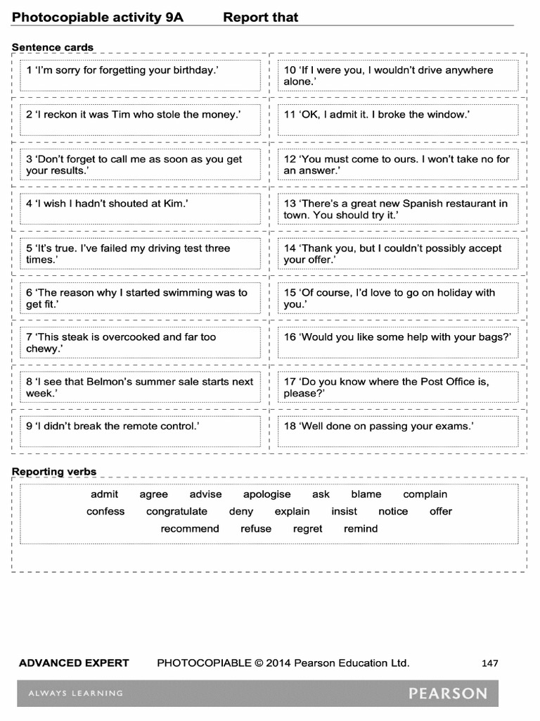 Reported Speech Practice | PDF