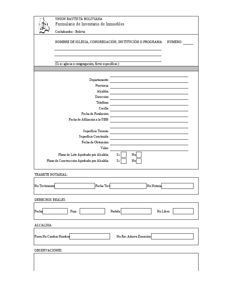 Form. Inventario Activos Fijos | PDF | Bolivia