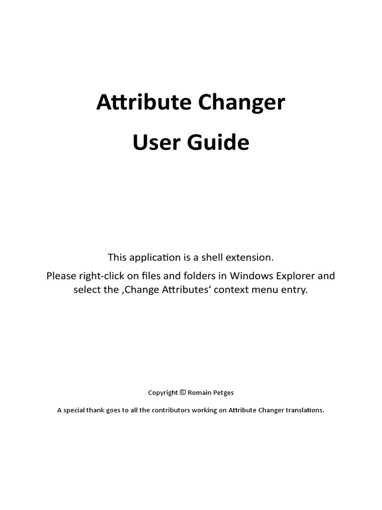 Attribute Changer User Guide | PDF | Windows Registry | Computer File
