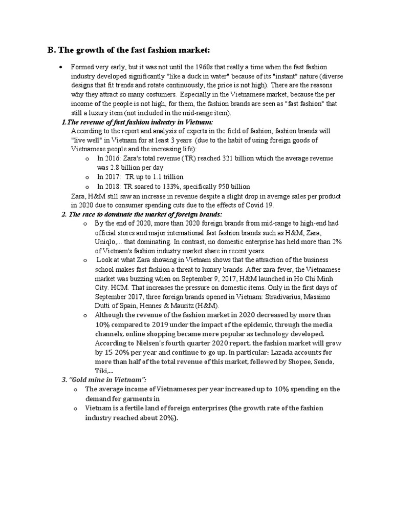 B. The Growth of The Fast Fashion Market | PDF | Fashion | Luxury Goods