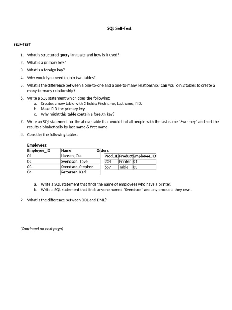 SQL Test-Business-Intelligence | PDF | Sql | Data