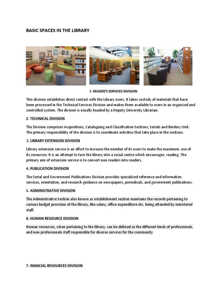 Library Divisions and Green Design Insights | PDF | Libraries ...