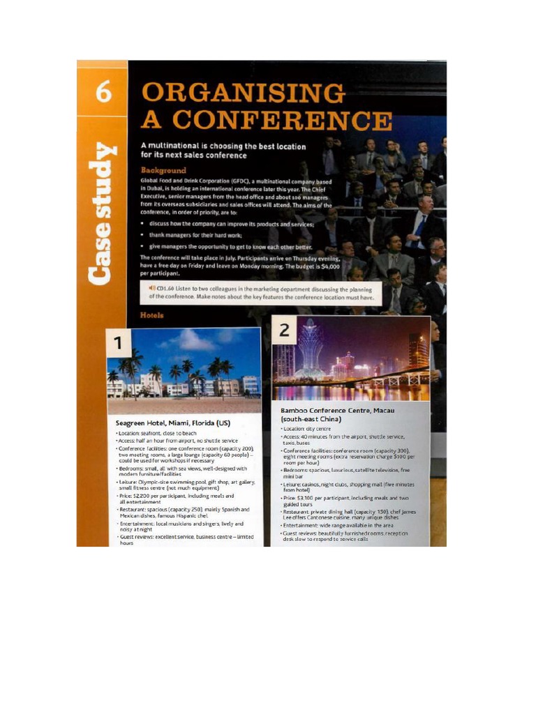 Case Study - Organizing A Conference | PDF