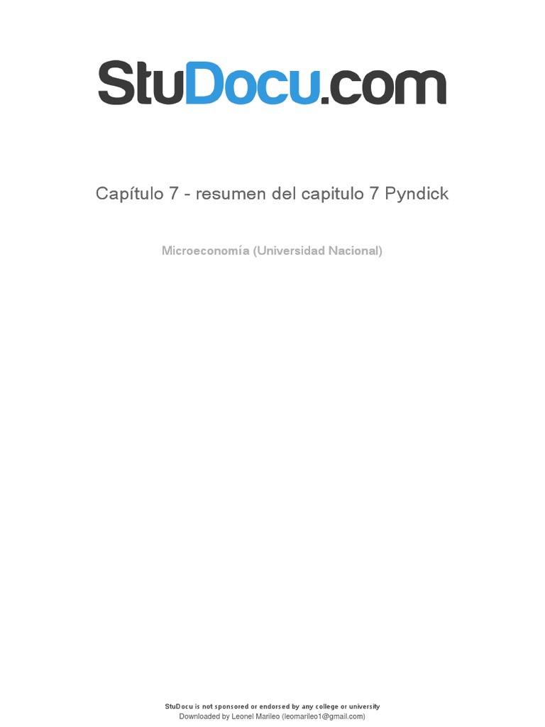 Capitulo 7 Resumen Del Capitulo 7 Pyndick | PDF | Costo marginal ...