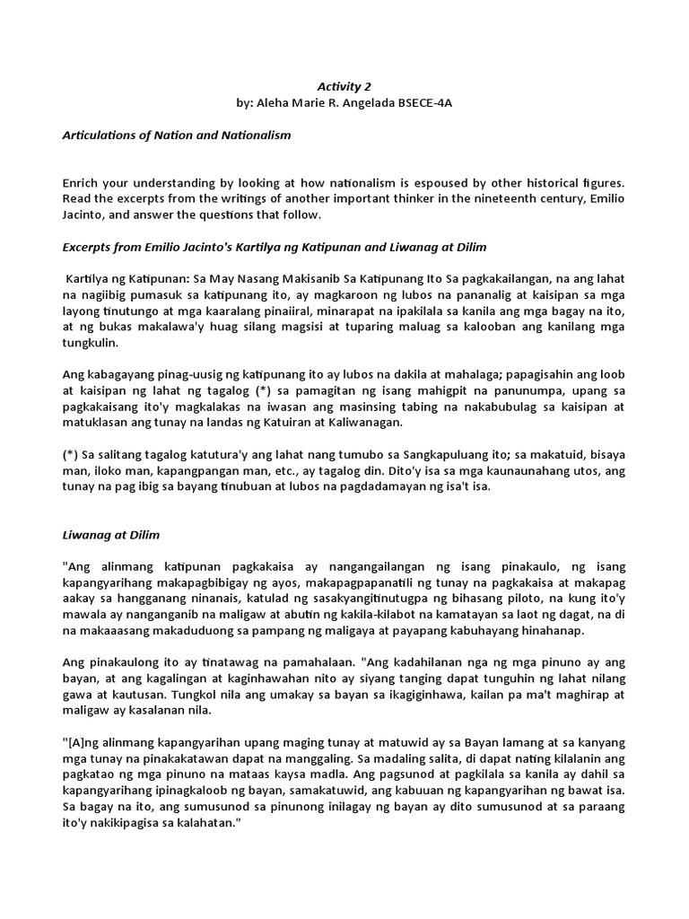 Activity 2 RIZAL | PDF