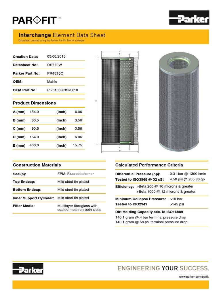 Industrial Filter Specifications | PDF