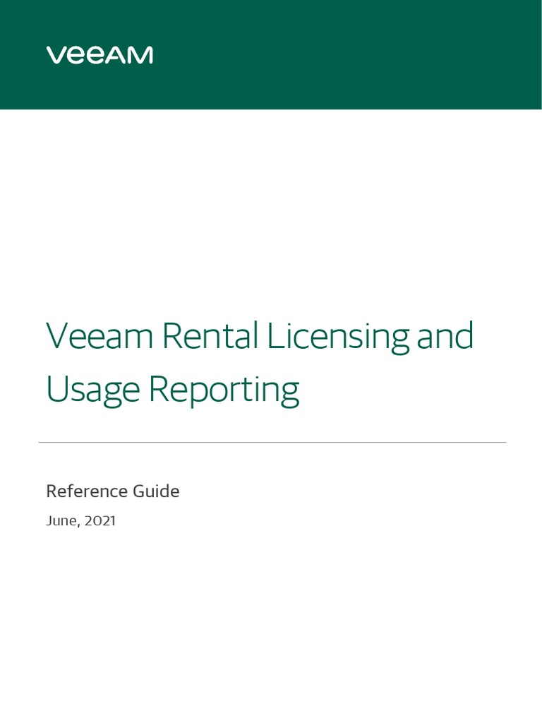 Veeam Rental Licensing and Usage Reporting: Reference Guide | PDF | Cloud Computing | Backup