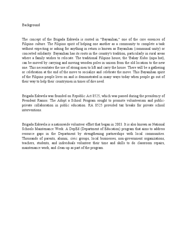 BE Background, Foreword and Importance | PDF | Teachers | Volunteering