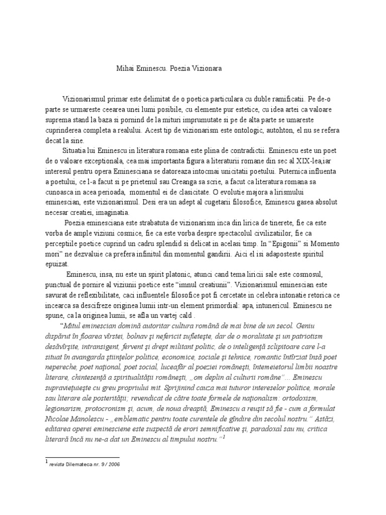 Literatura Romana de La 1870 La Primul Razboi Mondial. Principii Estetice. Poezia | PDF