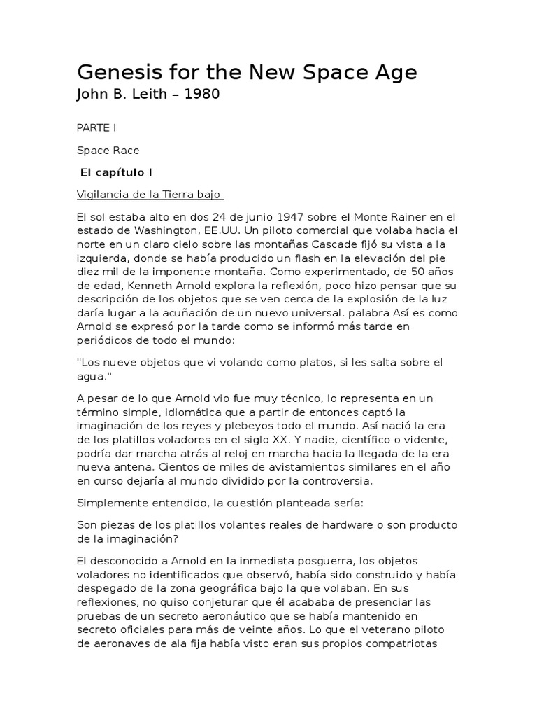 Genesis for the New Space Age | PDF | Objeto volador no identificado ...