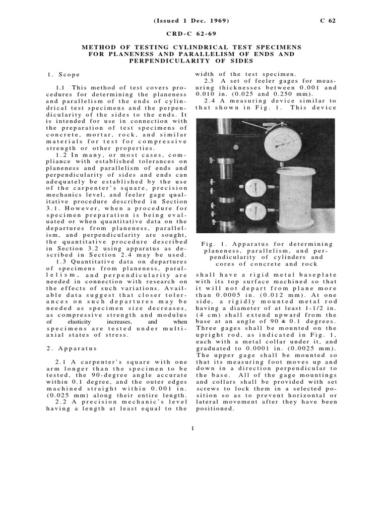 Testing Cylindrical Specimens' Planeness | PDF | Perpendicular | Angle