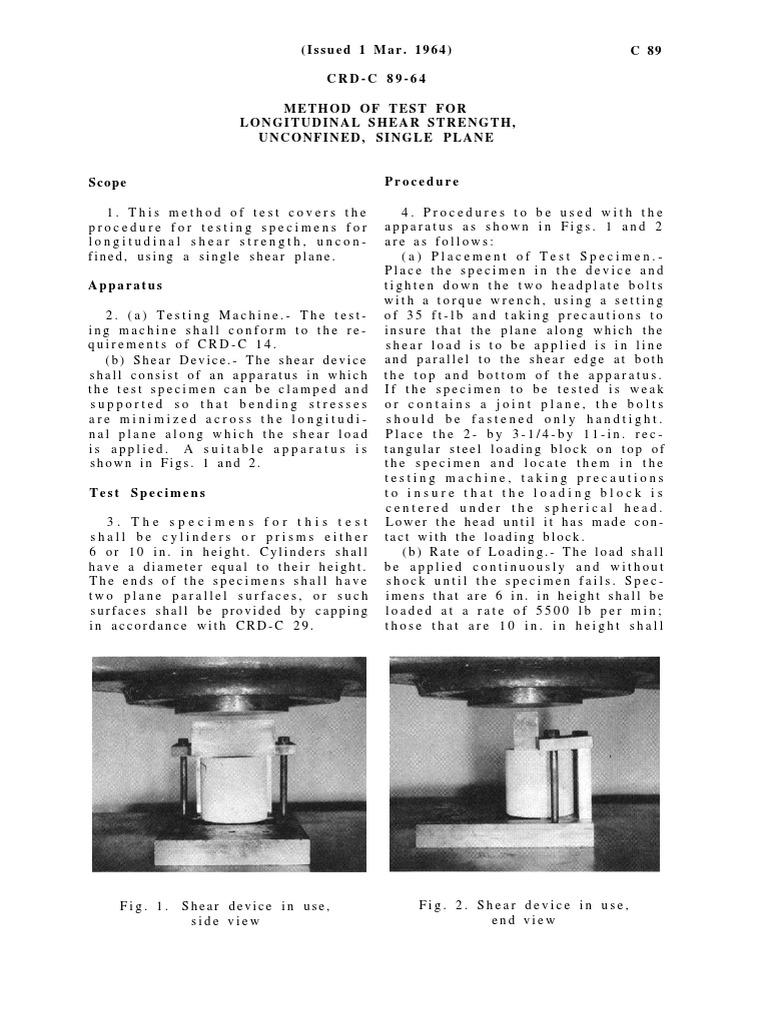 CRD - c89 (1) Longitudenal Shear Strength | PDF | Strength Of Materials ...