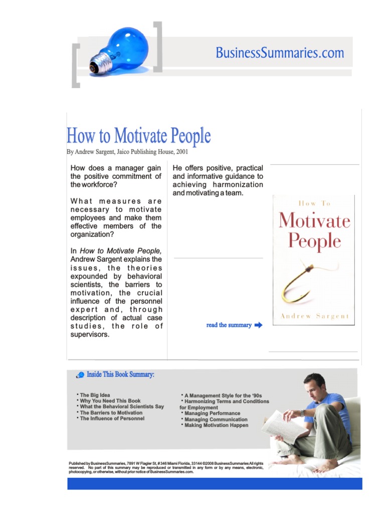 How To Motivate People How To Motivate People: by Andrew Sargent, Jaico ...