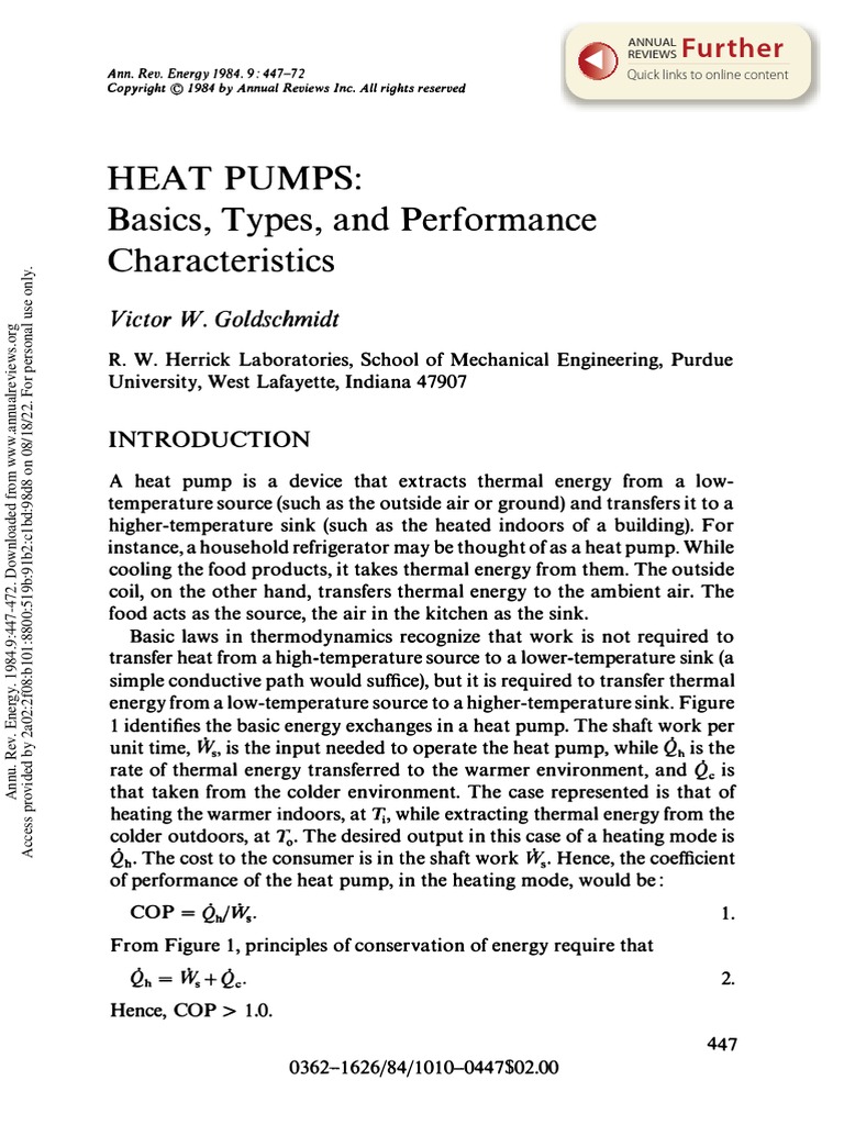 Heat Pumps: Basics, Types, and Performance Characteristics | PDF | Heat ...
