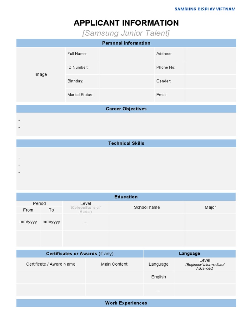 [SDV] APPLICANT INFORMATION | PDF | Computing