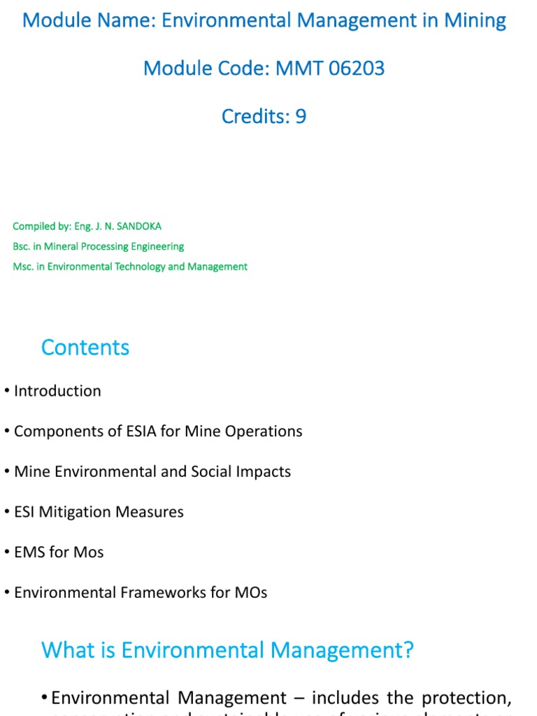 Mine Environment | Download Free PDF | Environmental Impact Assessment ...