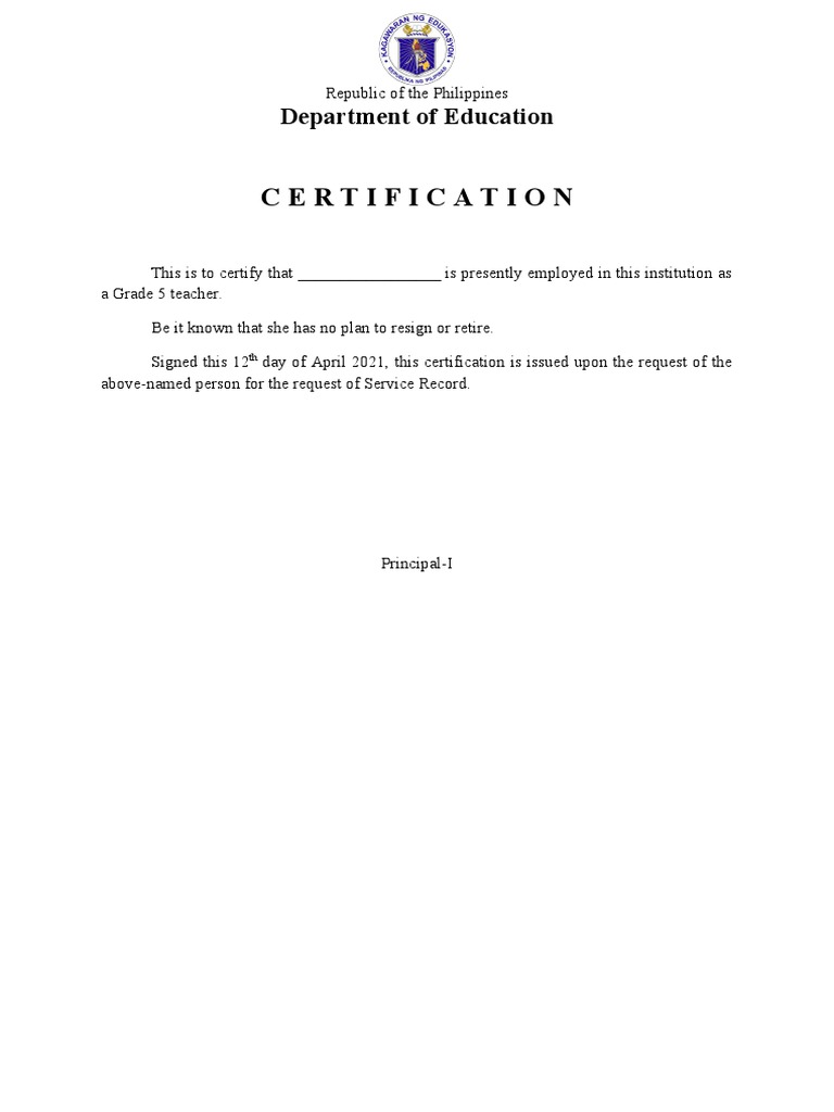 Certification: Department of Education | PDF | Career & Growth | Self ...