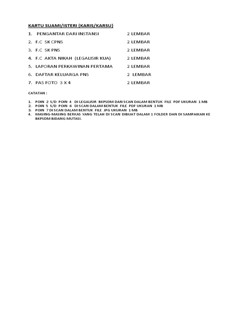 Syarat Karis - Karsu | PDF