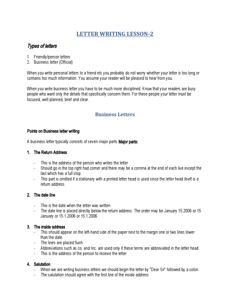 Letter Writing Lesson-2: Types of Letters | PDF | Résumé | Ellipsis