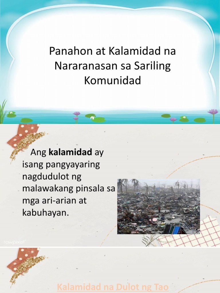 Lesson 5 (Panahon at Kalamidad Na Nararanasan Sa Sariling Komunidad) | PDF