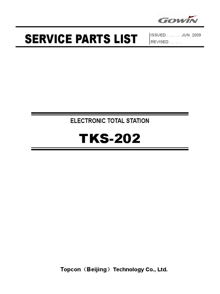 GOWIN TKS-202 Parts List | PDF | Tools | Manufactured Goods