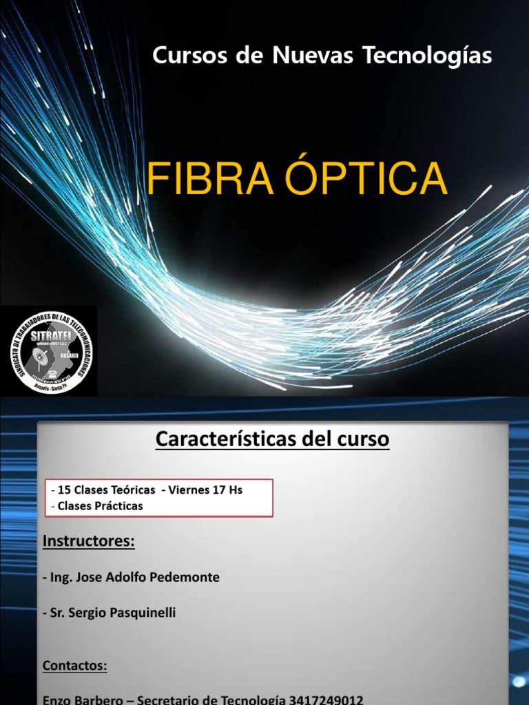 Curso Fibra Presentacion 1 | PDF | Fibra óptica | Dispersión (óptica)