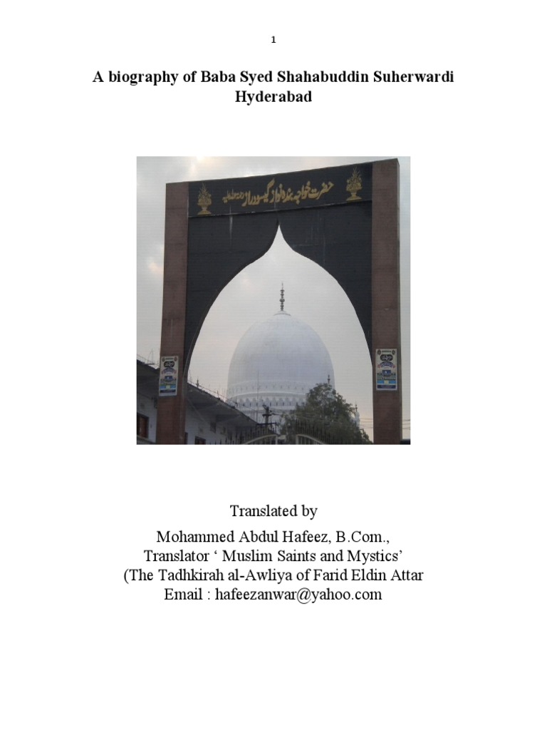 A Biography of Baba Syed Shahabuddin Suherwardi Hyderabad | Download ...