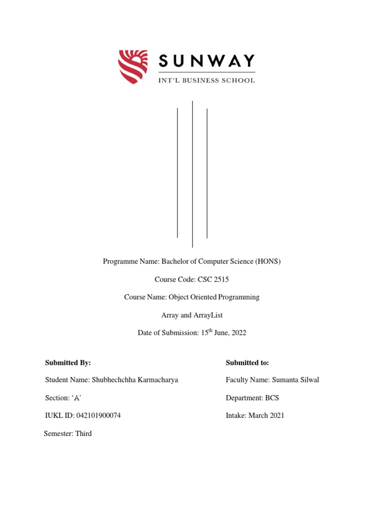 Csc 2515 Arrayandarraylist Shubhechchhakarmacharya Descargar Gratis Pdf Array Data Type