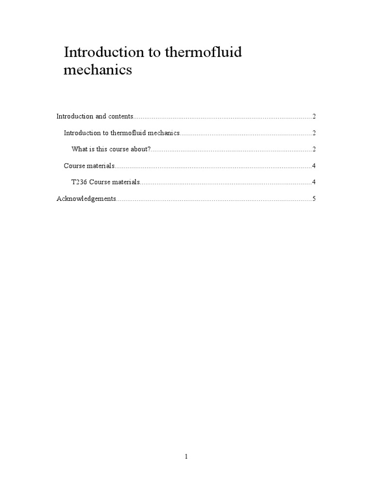 Introduction to Thermofluid Mechanics: An Overview of the Core Teaching ...