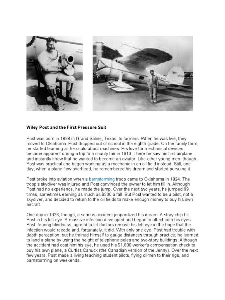 Wiley Post and The First Pressure Suit | PDF