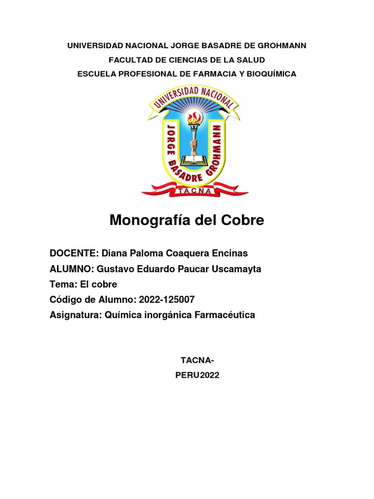 Monografia Del Cobre | PDF | Cobre | Rieles