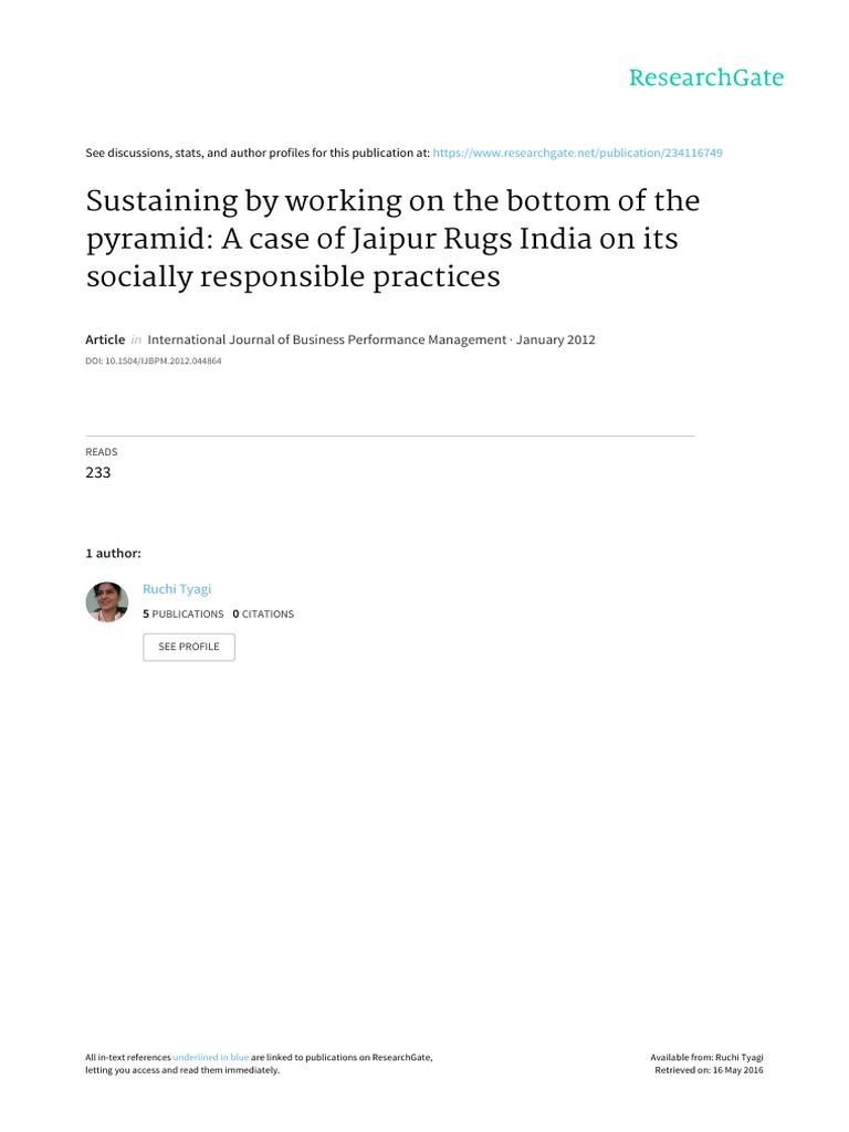 Bottom of The Pyramid | PDF | Corporate Social Responsibility | Carpet