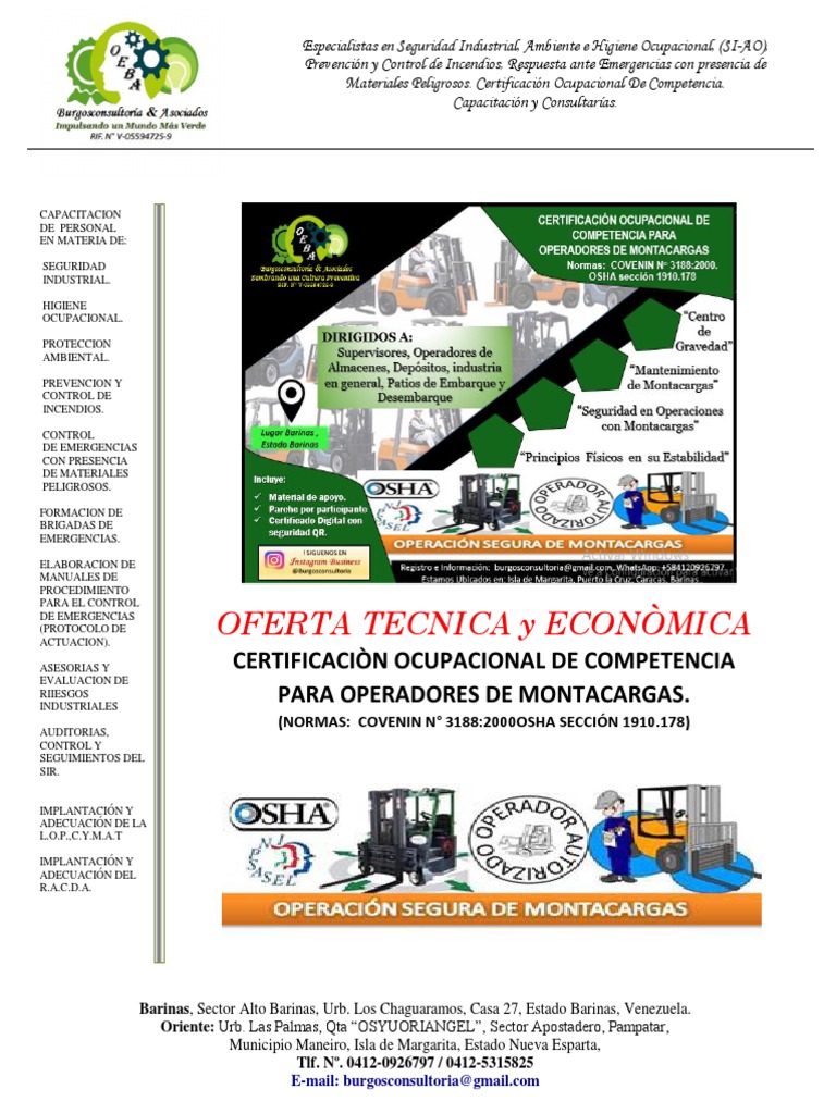 Oferta MONTACARGAS Alberto - Share | PDF | Higiene Ocupacional ... Oferta MONTACARGAS Alberto - Share | PDF | Higiene Ocupacional ...