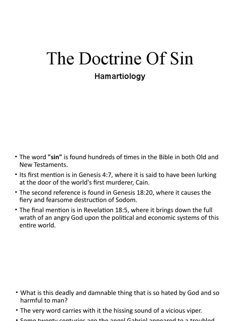 The Doctrine of Sin | PDF | Theology | Religious Belief And Doctrine