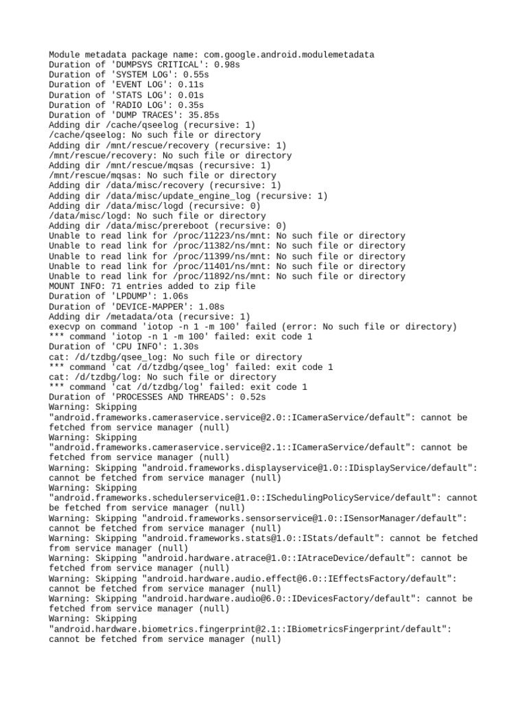 Bugreport Spes - Global RKQ1.211001.001 2022 07 18 11 00 16 Dumpstate - Log 18950 | PDF ...
