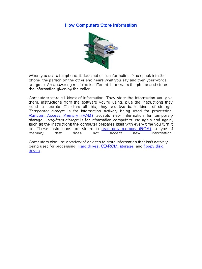 How Computers Store Information (Texto) | PDF