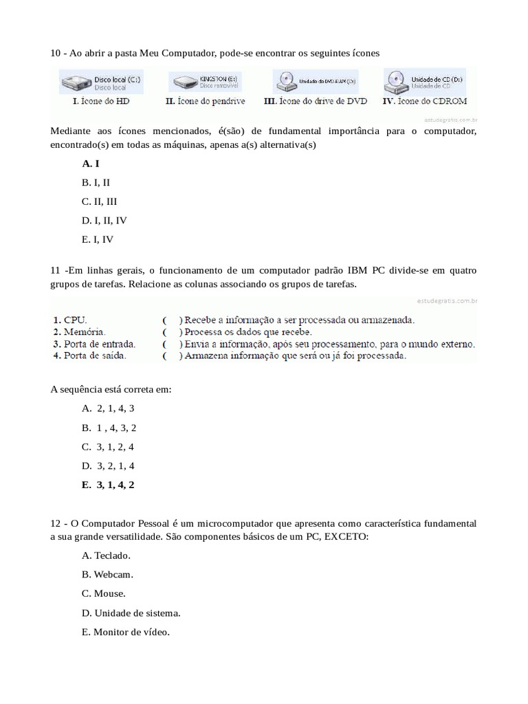 Exercicios Aula | PDF | Armazenamento de dados de computador | Entrada/Saída