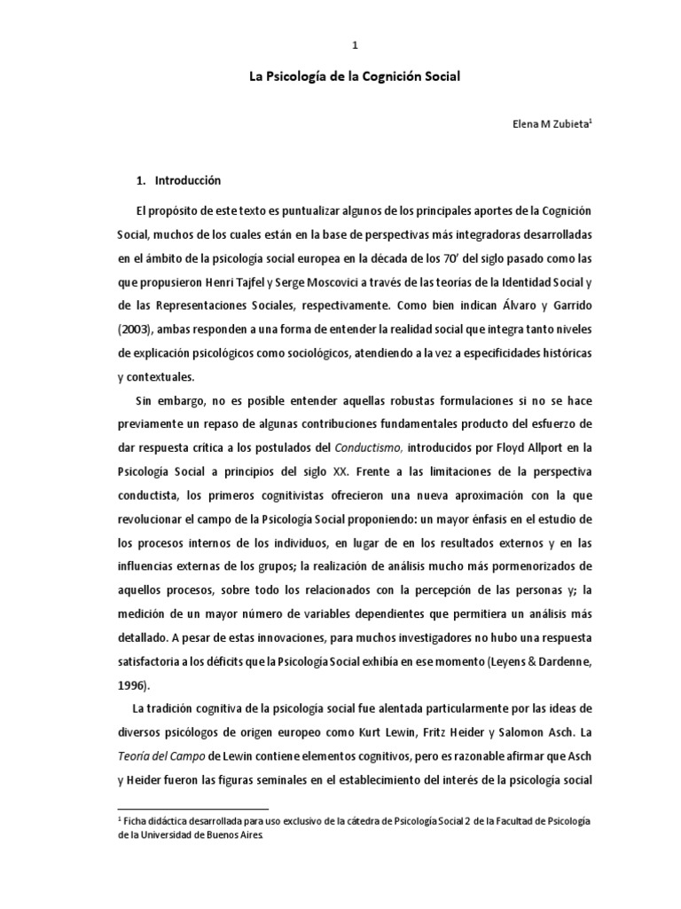 Definición de Cognición Social | PDF | Sicología | Estrés (biología)