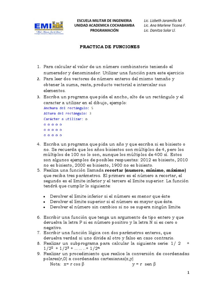Practica Tema7-Funciones | PDF | Entero | Función (Matemáticas)