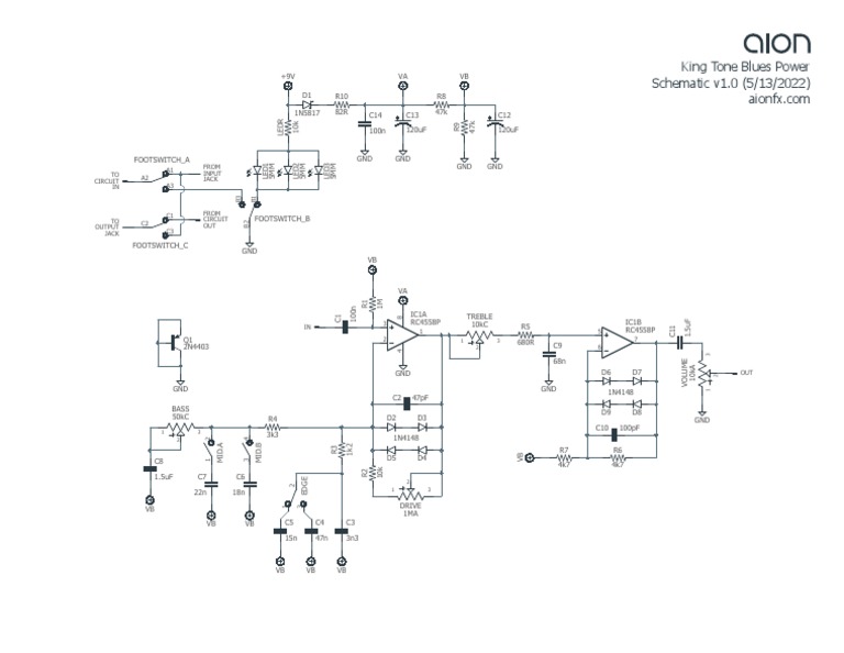 King Tone Blues Power Schematic | PDF | Chess Theory | Chess