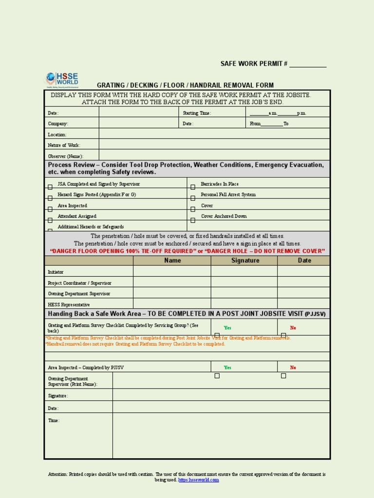 "Danger Floor Opening 100% Tie-Off Required" or "Danger Hole - Do Not ...