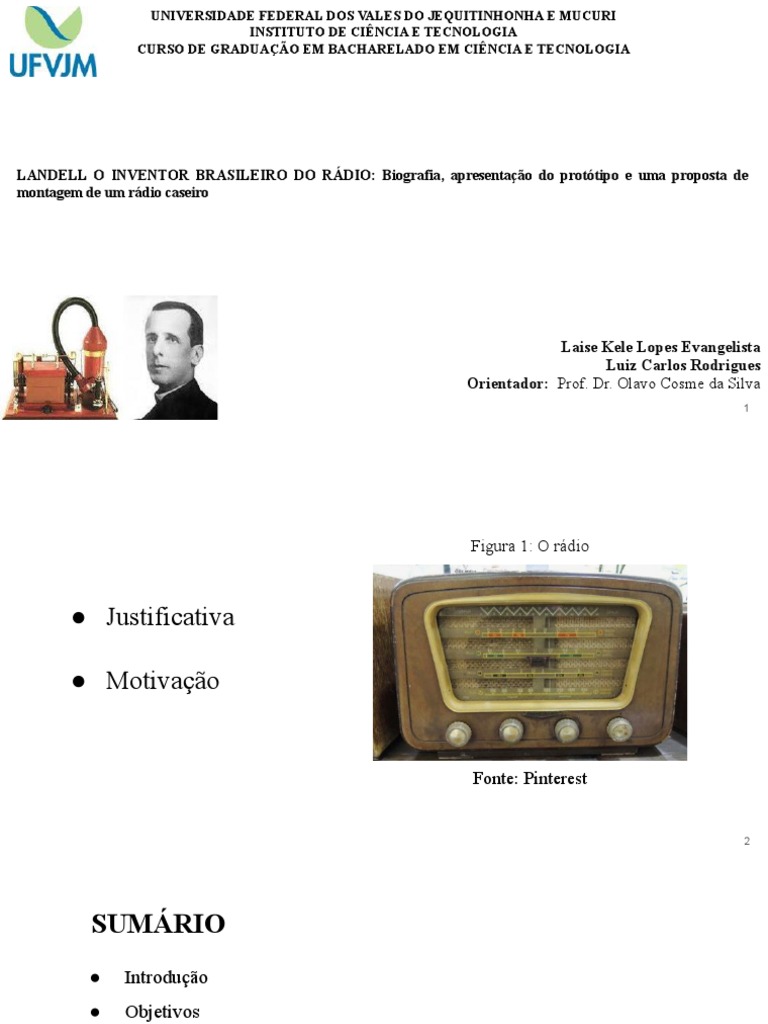 LANDELL O INVENTOR BRASILEIRO DO RÁDIO: Biografia, Apresentação Do ...