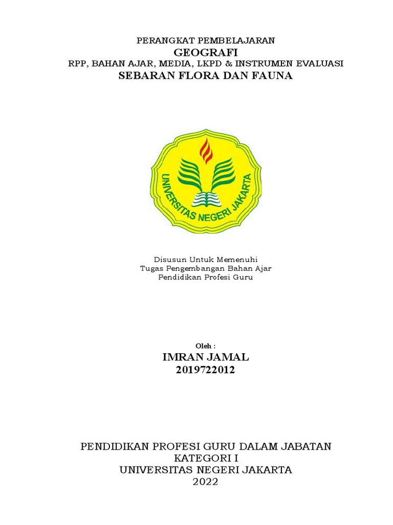 RPP Sebaran Flora Fauna PBL DARING IMRAN JAMAL REV | PDF | Karier ...