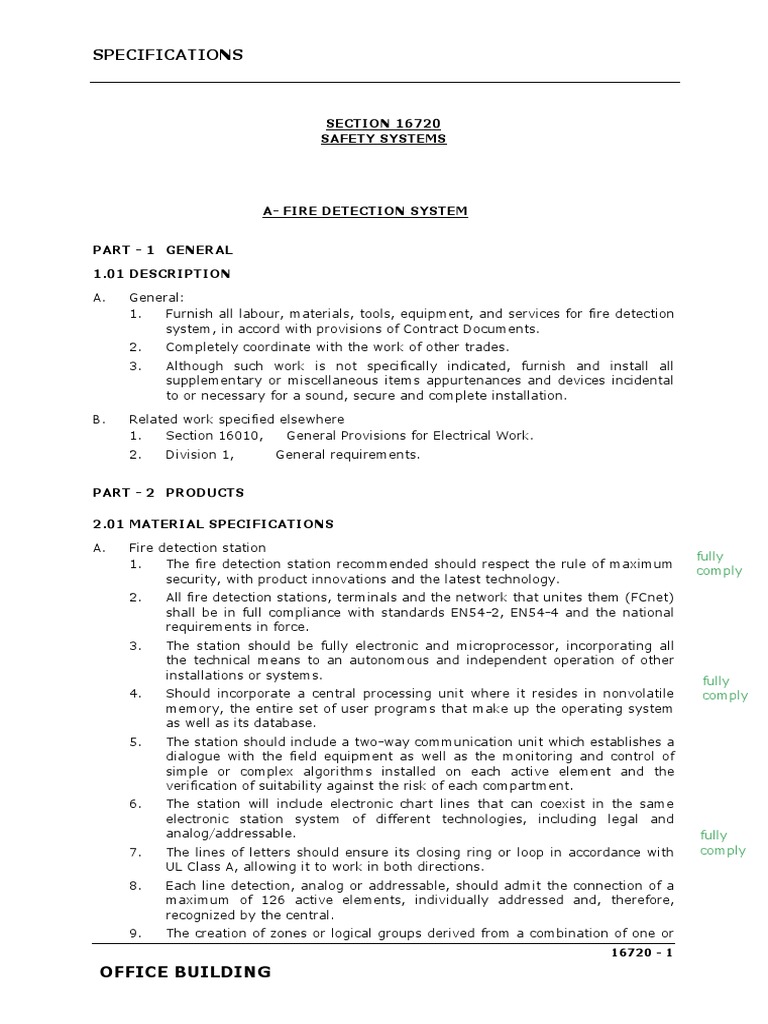 Section-16720-Fire Alarm | Download Free PDF | Electricity | Electrical ...